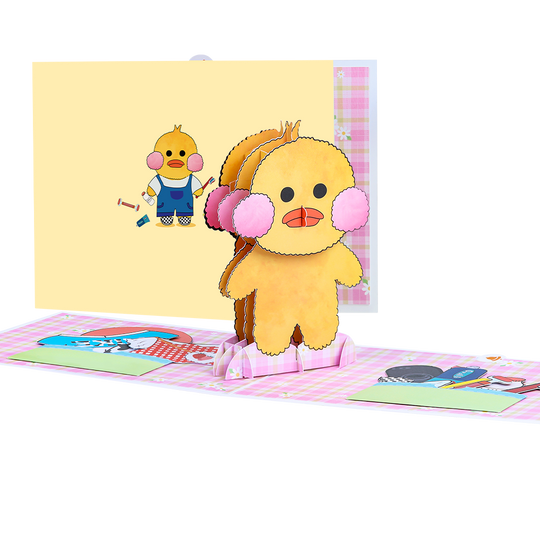 Paper Duck Pop up Card 3D Changeable Clothes Pop up Card for Birthday ...