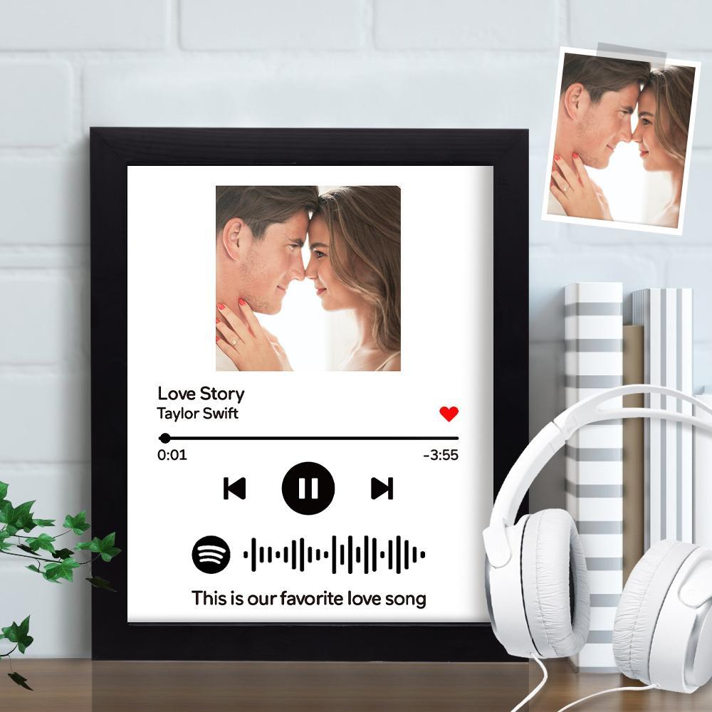 Custom Spotify Frame Song Frame Personalized Black Music Plaque Code ...