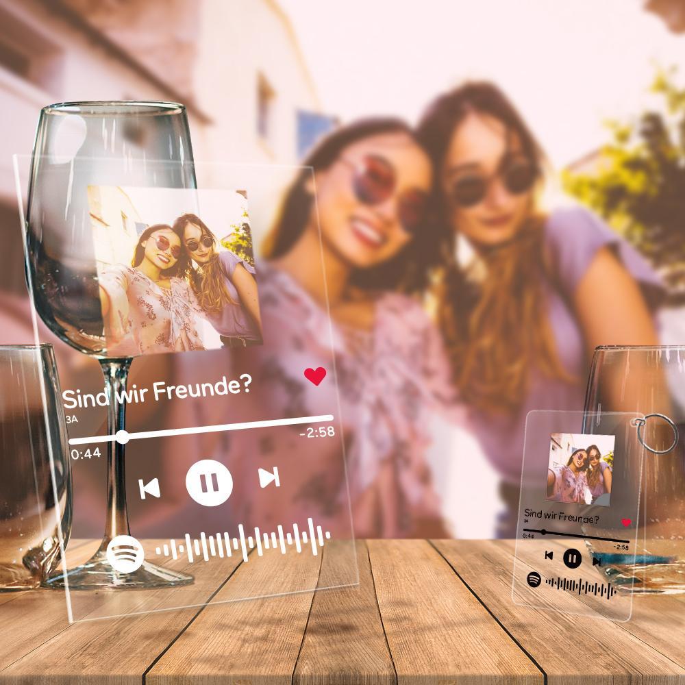 Custom Spotify Code Glass Photo Plaque and Keychain Set Love Gift For ...