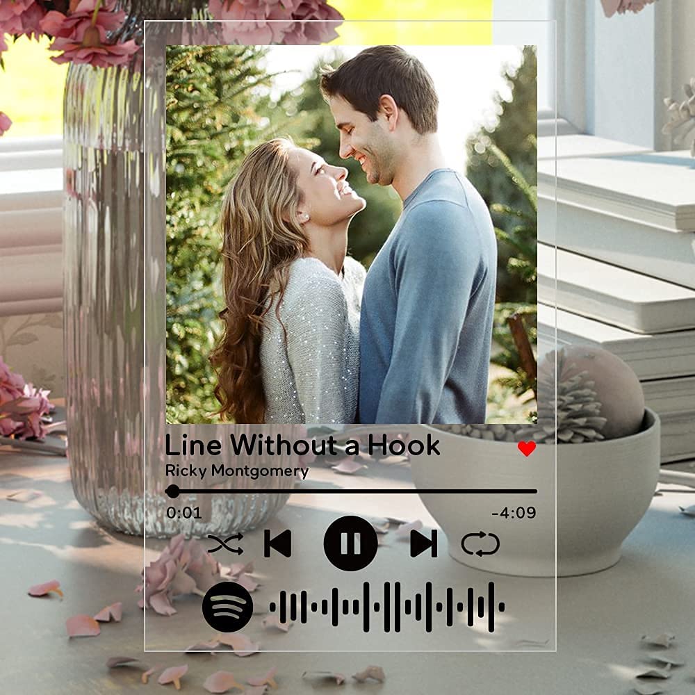 Custom Spotify Song Code Acrylic Plaque Couple Photo Decorative Plaque ...