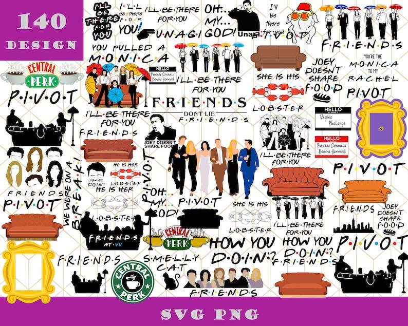 Friends TV Show Graphics Collection SVG, Friends Svg | friendssvg.com