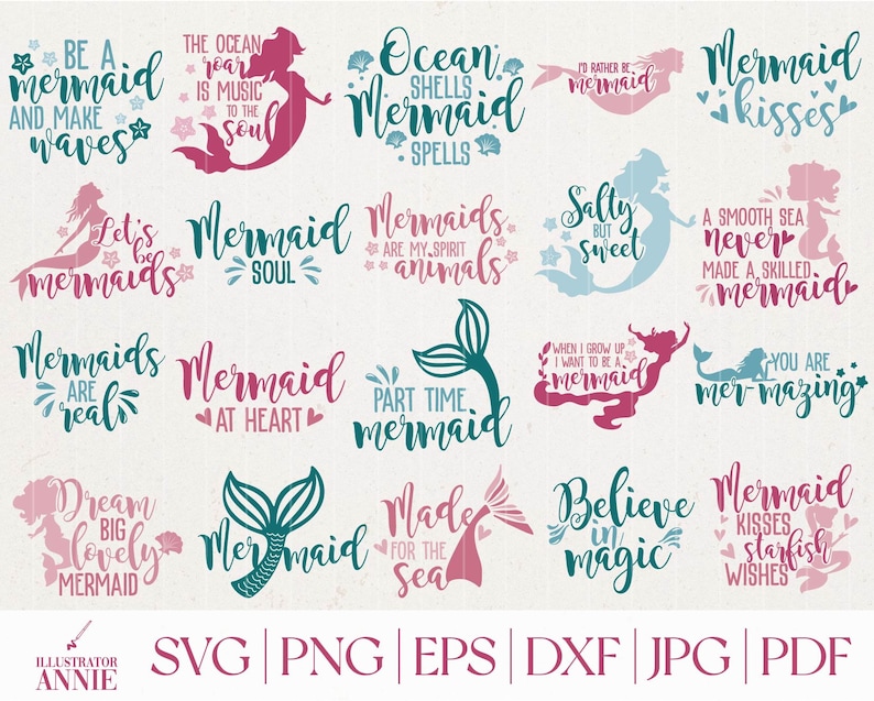 Download Mermaid SVG Bundle Mermaid SVG Cut Files Mermaid Clipart ...