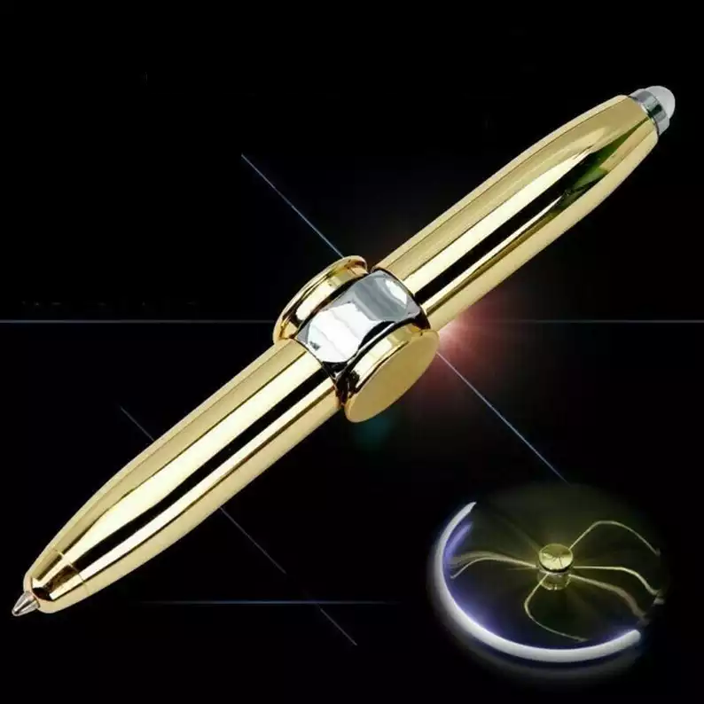 Fidget Spinner Pen, Hand LED Gold Ink Stress Reducer | fidgetpen.store