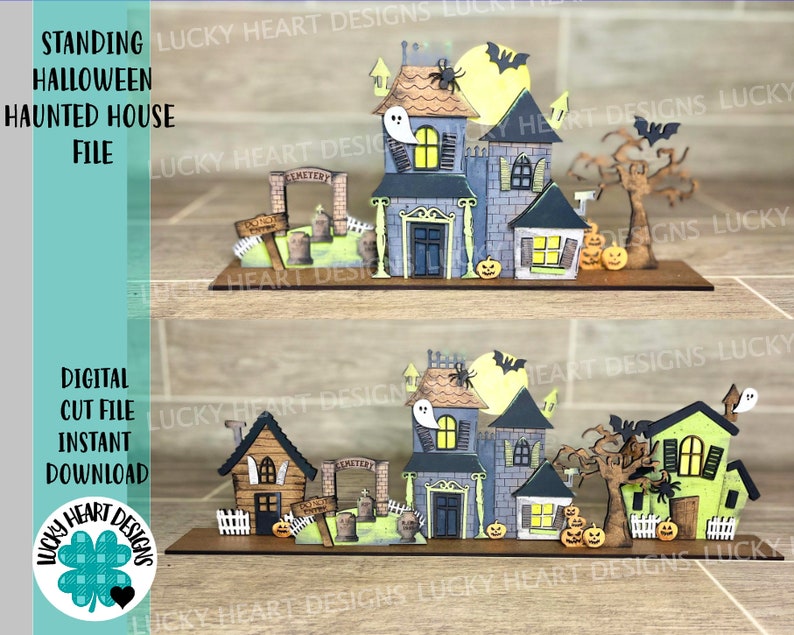 Craft House Svg, Standing Halloween Haunted House File SVG | housesvg.com