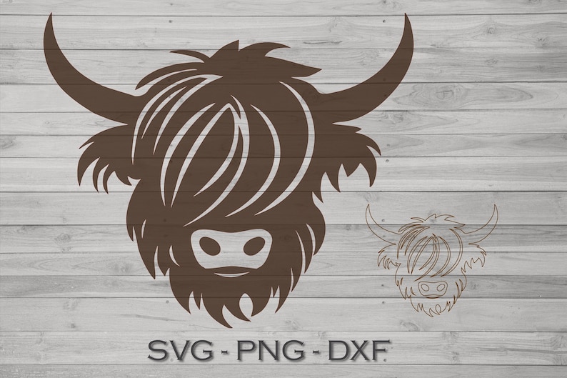 Highland Cow Head Svg Highland Cow Svg Laser Cut Cow Head Farmhouse