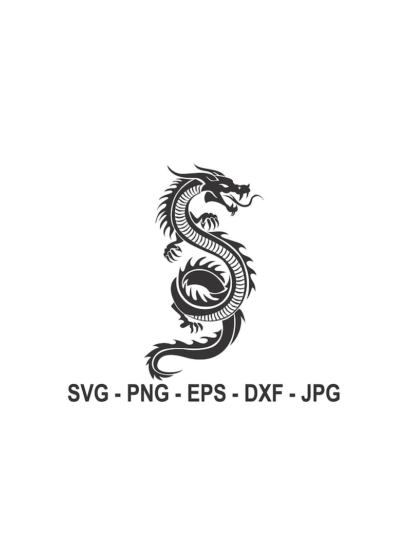 Dragon Svg Cutting File, Chinese Dragon Svg Digital Download Svg ...