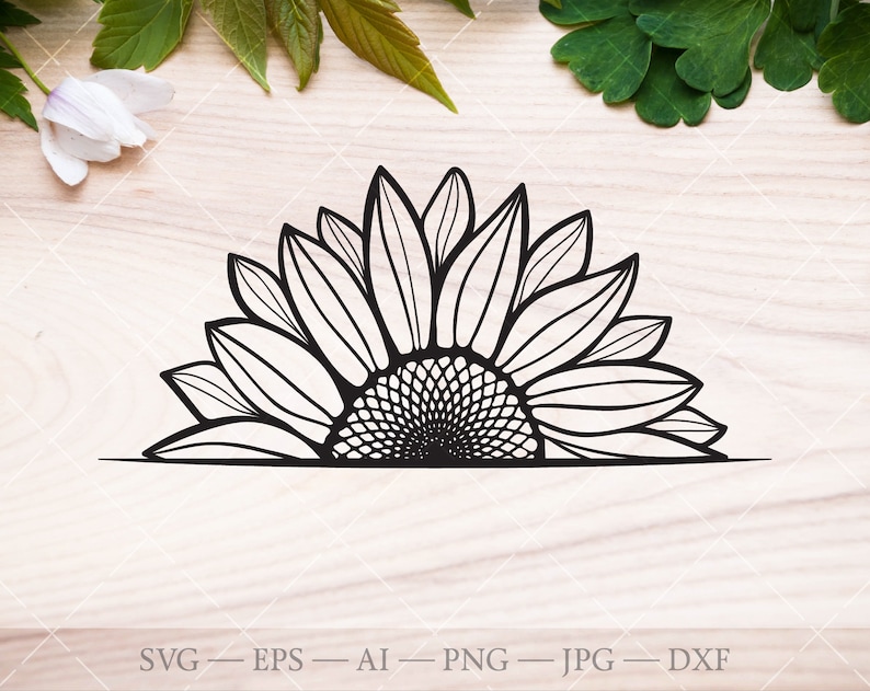 Download Half Sunflower Svg Free Designs For Your Craft Projects ...