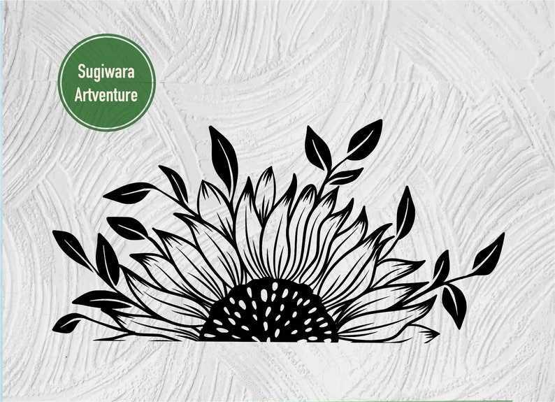 Half Sunflower Svg High Quality Perfect For Your Design Sunflowersvg