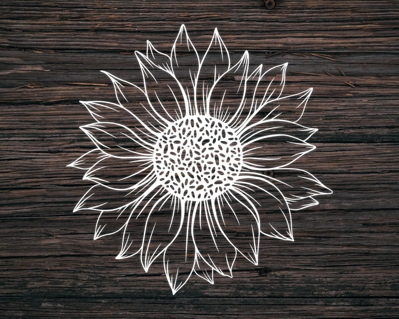 Sunflower Svg Black And White Free High Quality Perfect For Your Design