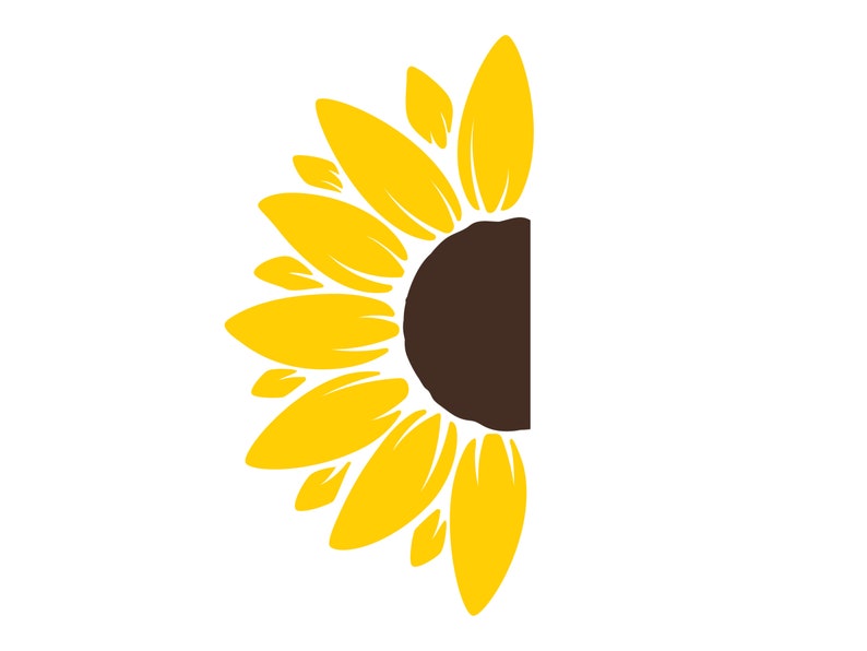 Half Sunflower Svg High Quality Perfect for your Design | sunflowersvg ...