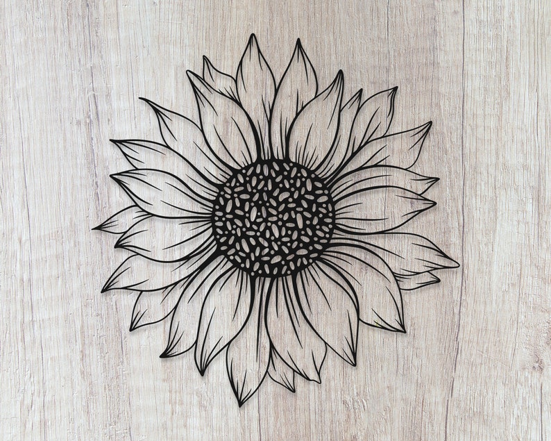 Sunflower Svg Black And White Free High Quality Perfect For Your Design
