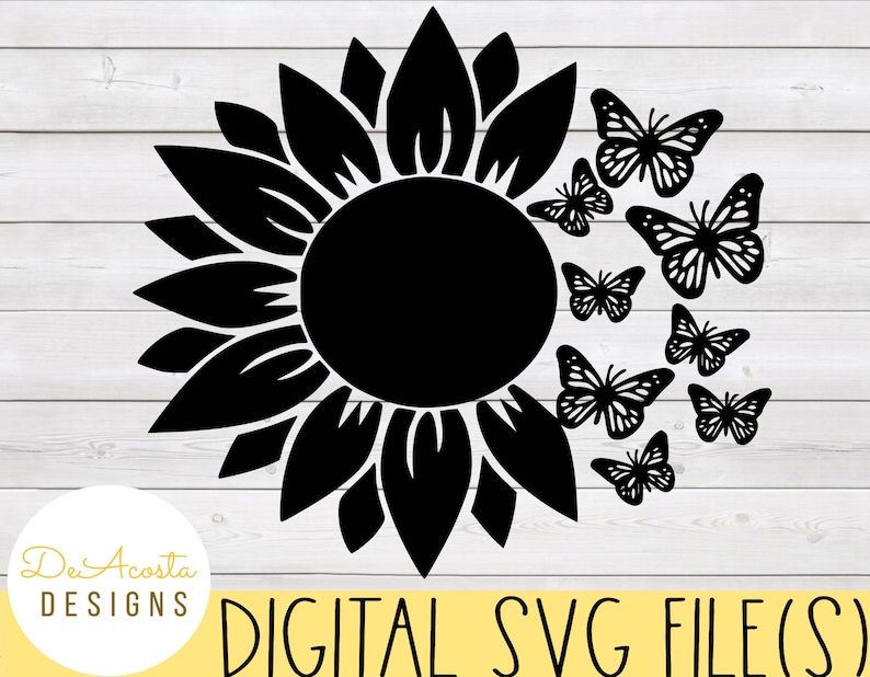 Sunflower Butterfly Svg High Quality Perfect For Your Design
